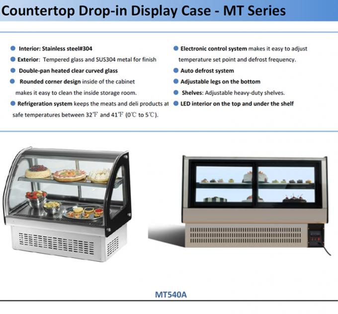 3.3CU.FT Countertop Curved Glass Refrigerated Bakery Dessert Display ...